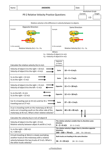 KS4 GCSE Physics AQA P9 Motion - 10 WS and 10 MS Only Bundle | Teaching Resources