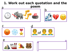 Poetry Emoji Quotations | Teaching Resources