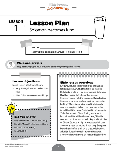 King Solomon Activity Book | Teaching Resources