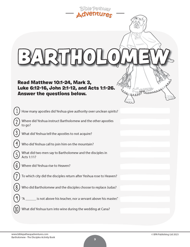 Bartholomew: The Disciple Activity Book | Teaching Resources