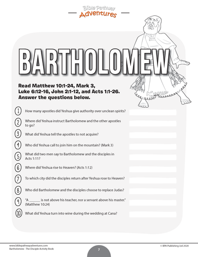 Bartholomew: The Disciple Activity Book | Teaching Resources