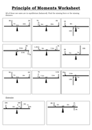Principle of Moments Worksheet + Google Form quiz | Teaching Resources