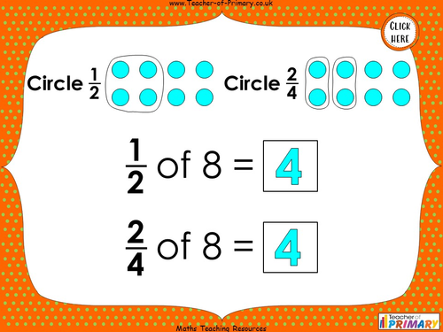 Equivalence of One Half and Two Quarters - Year 2 | Teaching Resources