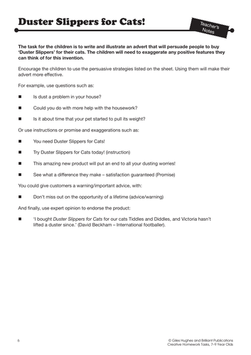 Creative Homework Tasks for 7-9 Year Olds | Teaching Resources