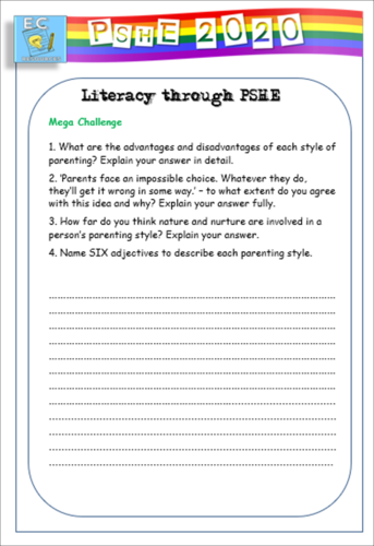 Home Learning PSHE | Teaching Resources