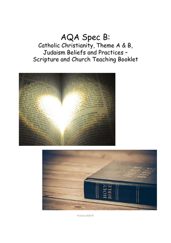 AQA RE - Spec B - Scripture Booklet: Catholic Christianity, Theme A&B ...