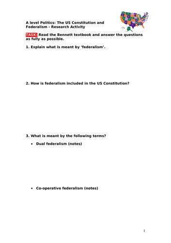 Federalism in the USA | Teaching Resources