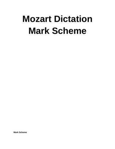 NEW Mozart A Level Music Rhythmic and Melodic Dictation | Teaching ...