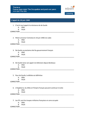 France 1940-1945 Life in Occupied France | Teaching Resources