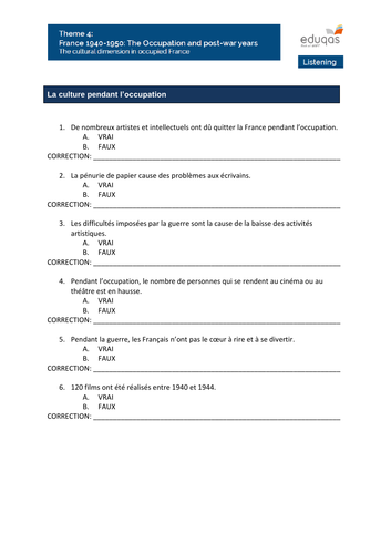 France 1940-1945 The Cultural Dimension in Occupied France | Teaching ...