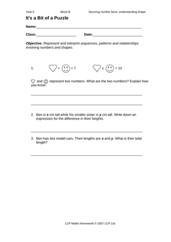 Year 6 Maths Homework Pack (46 sheets) including answers | Teaching ...