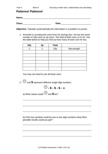 Year 6 Maths Homework Pack (46 sheets) including answers | Teaching ...