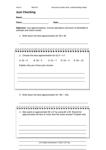 Year 6 Maths Homework Pack (46 sheets) including answers | Teaching ...