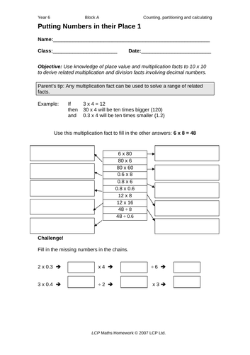 Year 6 Maths Homework Pack (46 sheets) including answers | Teaching ...