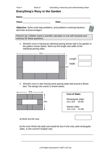 Year 6 Maths Homework Pack (46 sheets) including answers | Teaching ...
