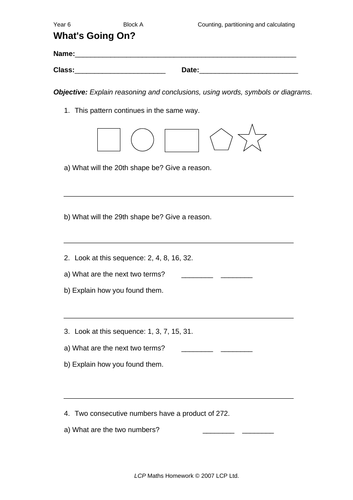 Year 6 Maths Homework Pack (46 sheets) including answers | Teaching ...