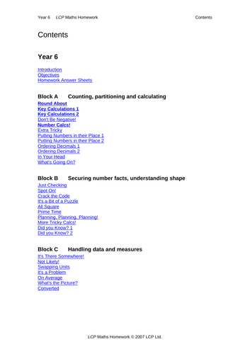 Year 6 Maths Homework Pack (46 sheets) including answers | Teaching ...