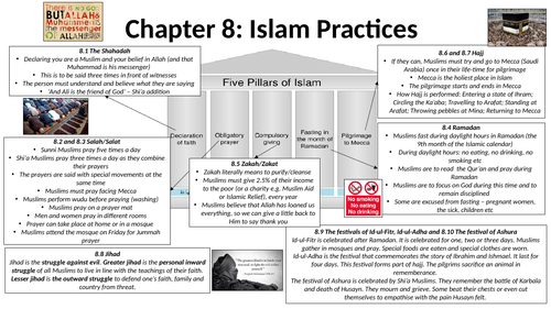 AQA B GCSE - Chapter 8 Islam Practices Revision - PRINTABLE | Teaching ...