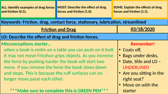 Friction and Drag - KS3 | Teaching Resources