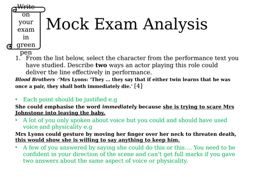 OCR Drama mock exam analysis | Teaching Resources OCR Drama mock exam analysis | Teaching Resources
