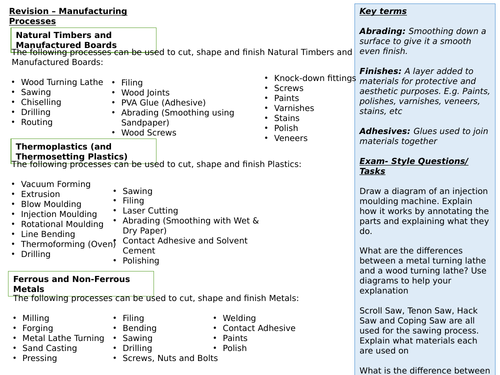 Design Technology Assorted Cover Sheets | Teaching Resources