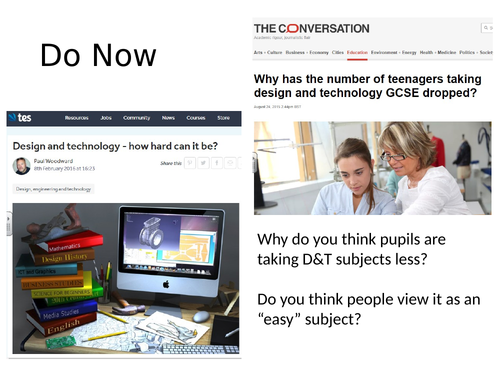 Design Technology Assorted Cover Sheets | Teaching Resources