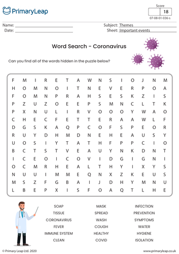 Coronavirus Word Search Activity | Teaching Resources