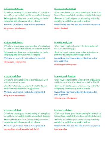 MFL Marking Feedback stickers | Teaching Resources MFL Marking Feedback stickers | Teaching Resources