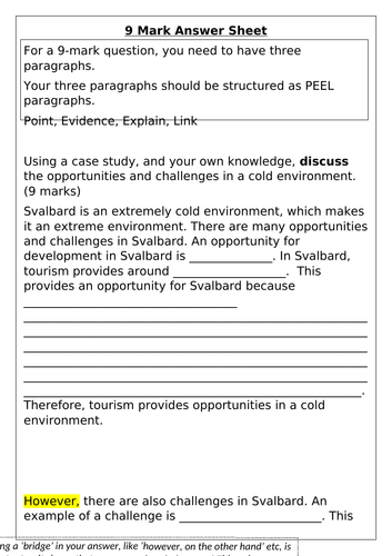 AQA Cold Environments SOW | Teaching Resources AQA Cold Environments SOW | Teaching Resources