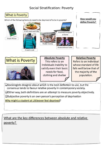 AQA GCSE Sociology Social stratification - Poverty | Teaching Resources