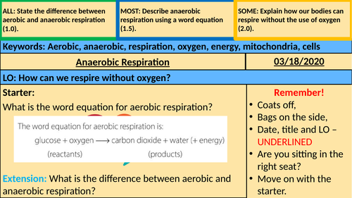 Anaerobic Respiration - KS3 | Teaching Resources