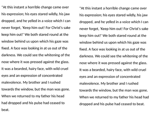 The Sign of Four: Chapter Four | Teaching Resources