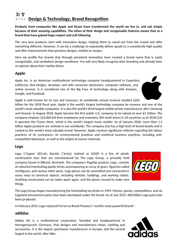 DT Designer Brands (Cover Lesson) | Teaching Resources