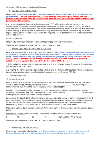 School closure: GCSE PE EDEXCEL PEP structure assistance | Teaching ...