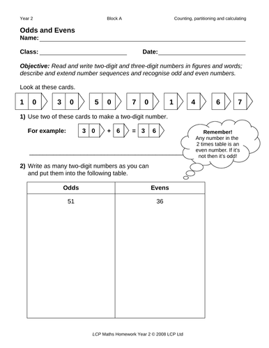 Year 2 Maths Home Learning Mini Pack (16 sheets) includes Answers ...