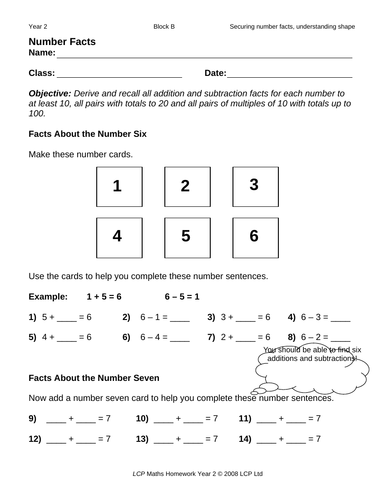 Year 2 Maths Home Learning Mini Pack (16 sheets) includes Answers ...