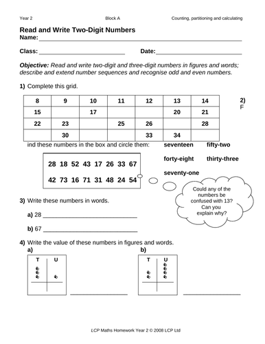 Year 2 Maths Home Learning Mini Pack (16 sheets) includes Answers ...