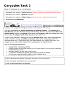 Gargoyles in Art KS3 (9 worksheets!) | Teaching Resources