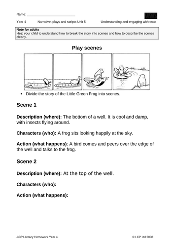 Year 4 Literacy/ English Home Learning Mini Pack(16 sheets) includes ...