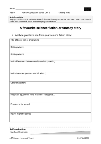 Year 4 Literacy/ English Home Learning Mini Pack(16 sheets) includes ...