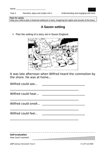 Year 4 Literacy/ English Home Learning Mini Pack(16 sheets) includes ...