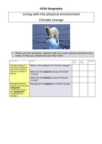 AQA GCSE climate change | Teaching Resources AQA GCSE climate change | Teaching Resources