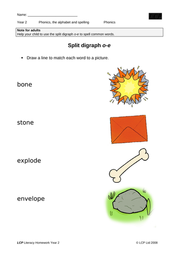 Year 2 English/Literacy Home Learning Mini Pack (16 sheets) includes ...