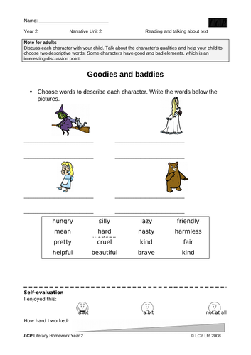 Year 2 English/Literacy Home Learning Mini Pack (16 sheets) includes ...