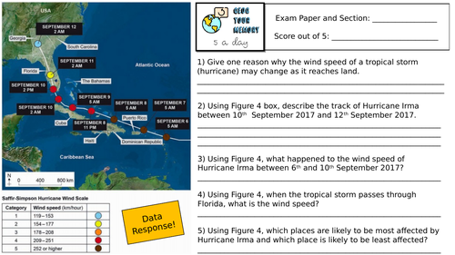 GCSE KS3 Retrieval Activities: Geography Paper 1 AQA GCSE Recall ...