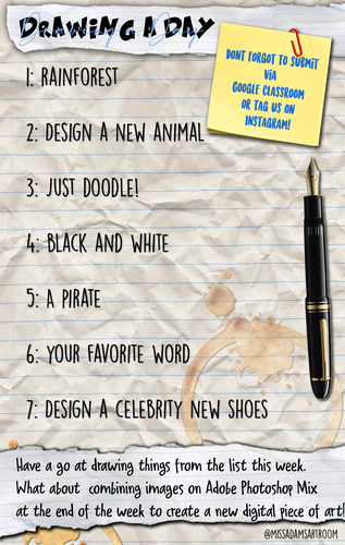 Weekly Drawing Challenges | Teaching Resources