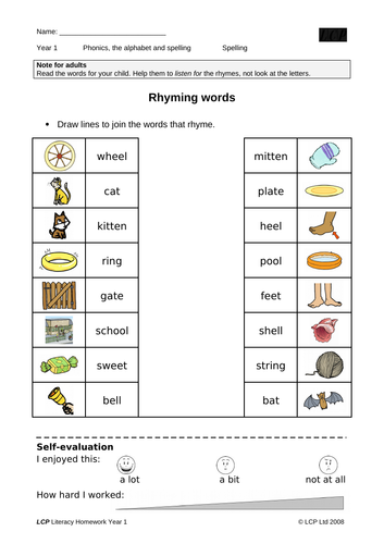 Year 1 Literacy/English Home Learning Mini Pack includes Parental ...