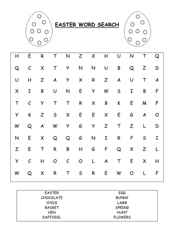 Easter Word Searches and Easter Egg Designs | Teaching Resources