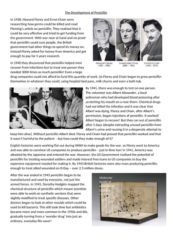 The Development of Penicillin ( 1938 onwards): Information sheet ...
