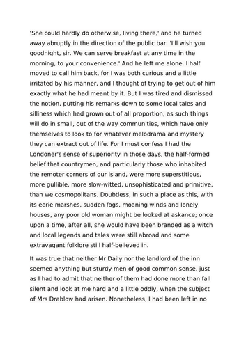 The Woman in Black: Chapter 4 | Teaching Resources